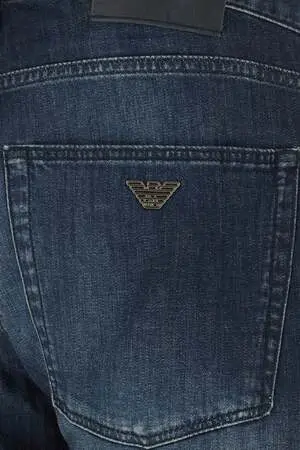 Emporio Armani Stonewashed Stretch Cotton Denim Jeans