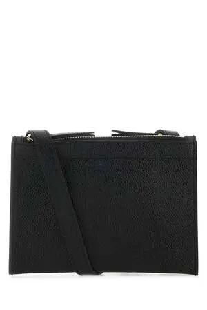 Thom Browne Grained Leather Document Holder With Tricolor Label