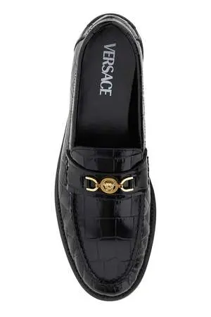Versace Leather Medusa '95 Loafers - Black