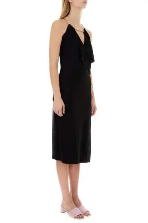 Givenchy Viscose Midi Dress With Metal Chain Detail - Black