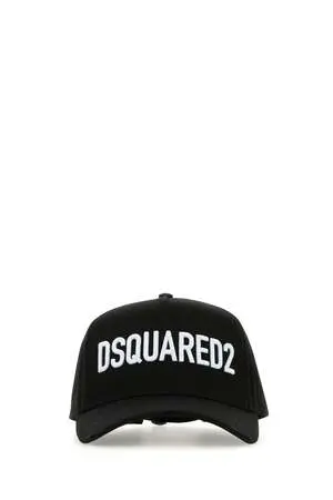 Dsquared2 Cotton Baseball Cap With Logo Embroidery - Black