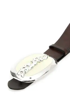 Dsquared2 Leather Belt With Logo Buckle