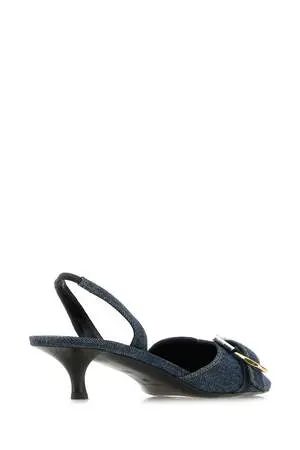 Givenchy Denim Voyou Slingback Pumps - Blue