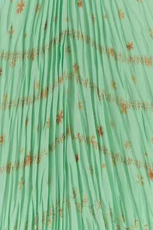 Alberta Ferretti Printed Creased-effect Satin Halterneck Maxi Dress