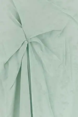 Victoria Beckham Sea Viscose Dress With Floral Embroidery And Knot Detail