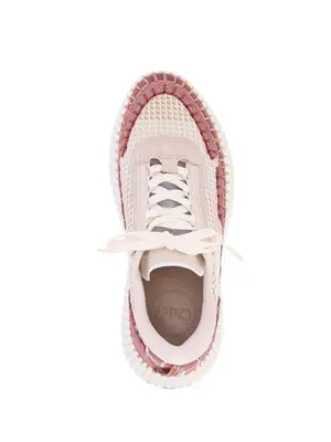 Chloé Nama Textured Platform Sneakers - Beige