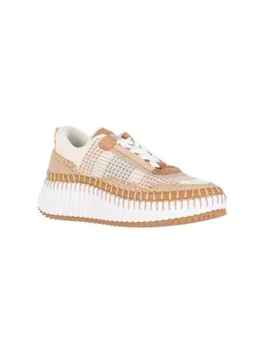 Chloé Nama Textured Platform Sneakers - Brown