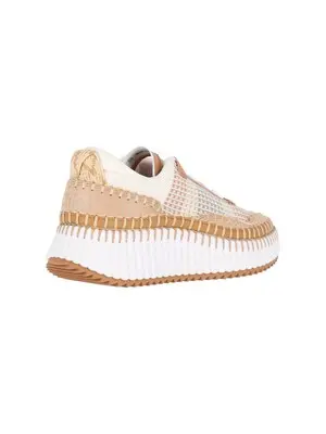 Chloé Nama Textured Platform Sneakers - Brown
