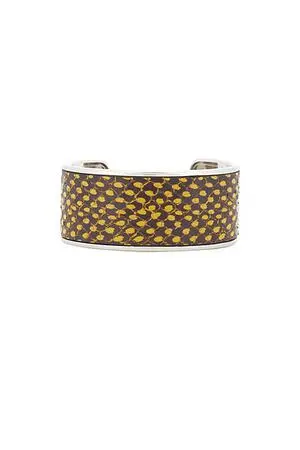Dries Van Noten Snake-embossed Leather Cuff Bracelet - Brown