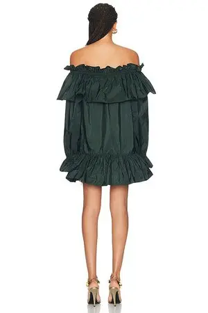 Saint Laurent Off-the-shoulder Ruffled Dress