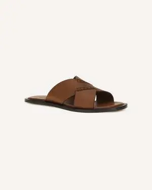 Loewe Flex Cross Leather Slide Sandals