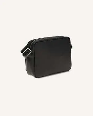 Loewe Pebble Messenger Medium Bag In Grained Calfskin - Black