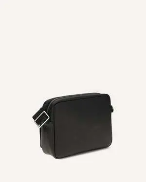 Loewe Pebble Messenger Medium Bag In Grained Calfskin - Black