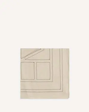 TOTEME Silk Scarf With Embroidery Cream