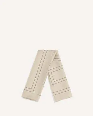 TOTEME Silk Scarf With Embroidery - Cream