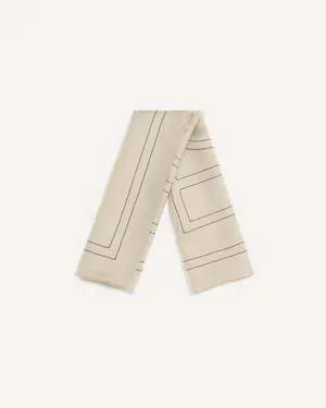TOTEME Silk Scarf With Embroidery - Cream