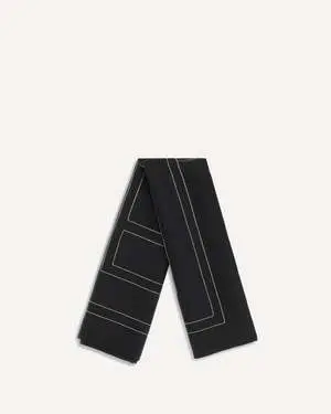 TOTEME Silk Scarf With Embroidery - Black