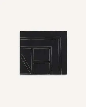 TOTEME Silk Scarf With Embroidery - Black