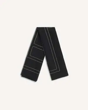 TOTEME Silk Scarf With Embroidery - Black