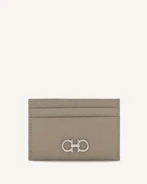 FERRAGAMO Gancini Card Holder Beige