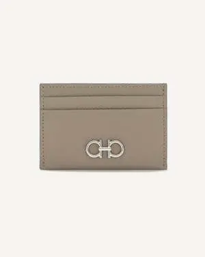 FERRAGAMO Gancini Card Holder - Beige