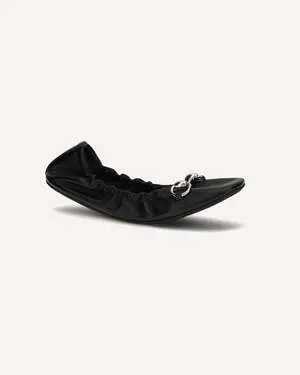 Gucci Prima Ballerinas With Horsebit Detail - Black