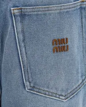 Miu Miu Washed Denim Five-pocket Jeans