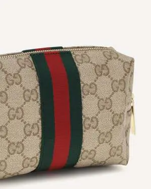 Gucci Medium Beauty Case With Web Stripe