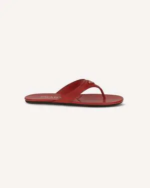 Prada Patent Leather Thong Sandals - Red