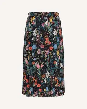 Gucci Flora Printed Silk Midi Skirt - Multicolour