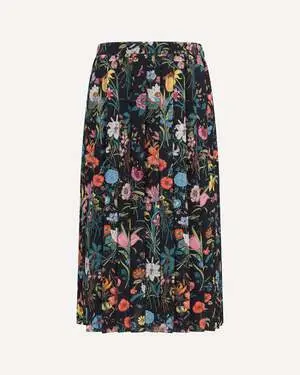 Gucci GUCCI Flora Printed Silk Midi Skirt Multicolour