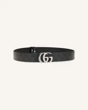 Gucci Reversible Cut Gg Marmont Belt - Black