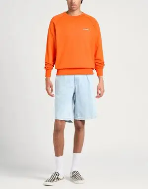 SHOE Cotton French Terry Crewneck Sweatshirt With Logo Detail - Orange