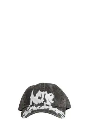 Acne Studios Baseball Cap With Gothic Logo - Black