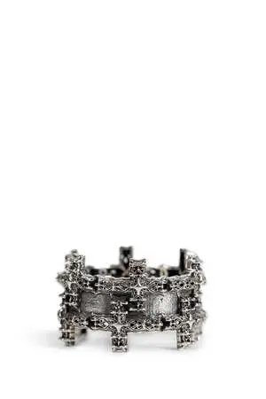Emanuele Bicocchi Notre Dame Double Cross Band Ring In Sterling - Silver