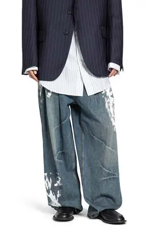 HED MAYNER Washed Denim Pleated Jeans