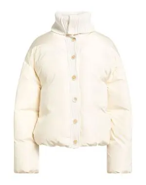 Fabiana Filippi Down Jacket With Knitted Trims - Cream