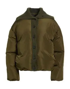 Fabiana Filippi Down Jacket With Knitted Trims - Green