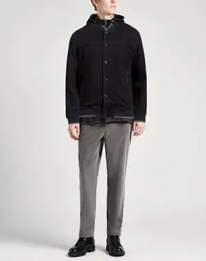 MOORER Denim Bomber Jacket With Detachable Hood - Black