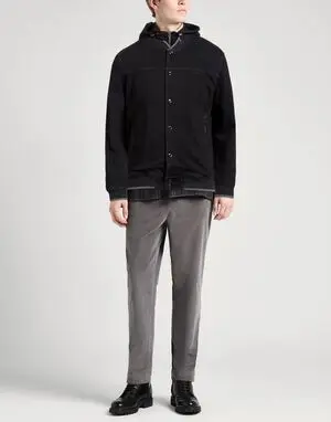 MOORER Denim Bomber Jacket With Detachable Hood - Black
