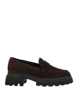 Hogan Dark Suede Loafers With Lug Sole