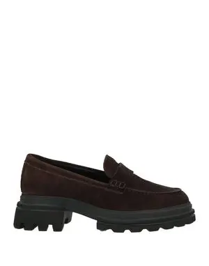 Hogan Dark Suede Loafers With Lug Sole