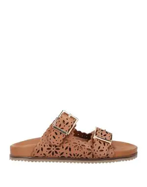 TWINSET Leather Flat Sandals With Buckle Fastening