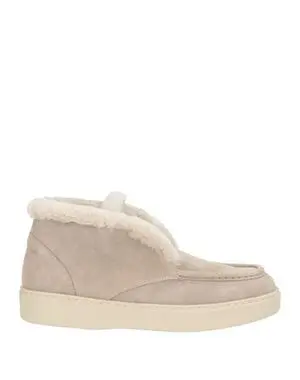 FABIANO RICCI Light Leather Ankle Boots - Grey