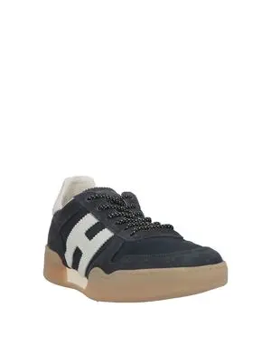 Hogan Suede And Textile Sneakers With Lace-up Closure - Navy