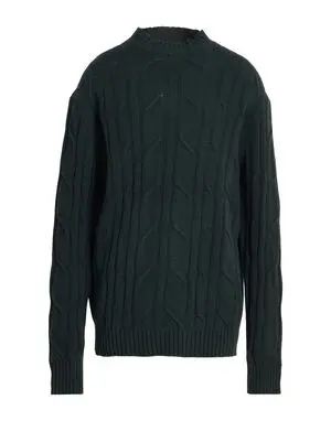 LIU •JO MAN Dark Wool And Polyamide Cable-knit Sweater