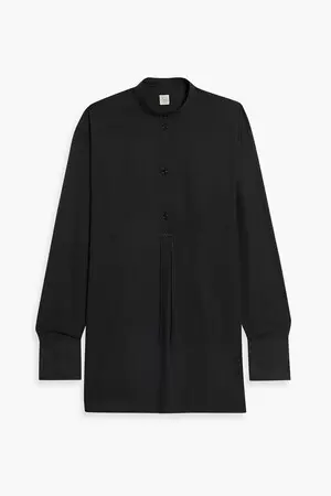 TOTEME Cotton Voile Shirt With Tasseled Details - Black