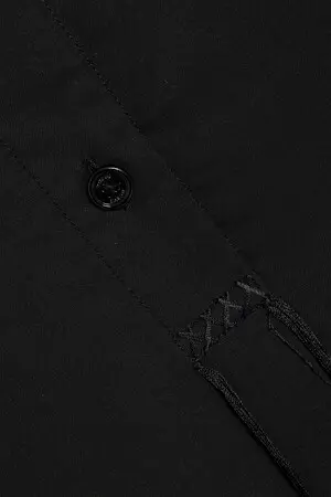 TOTEME Cotton Voile Shirt With Tasseled Details - Black
