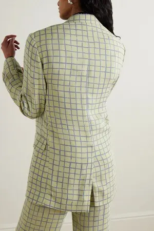 Dries Van Noten Checked Crepe Blazer