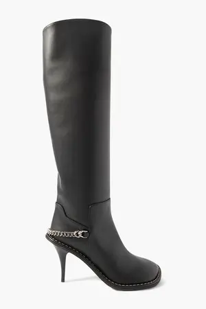 Stella McCartney Stella McCartney Ryder Knee-High Boots With Chain Detail - Black